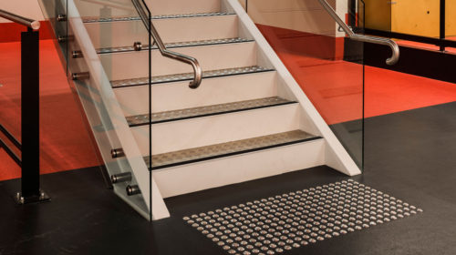 Exposed steel riser with treadplate | Active Metal